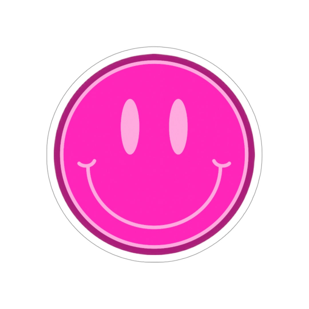 Pink Smiley Face Kiss-cut Stickers - Etsy