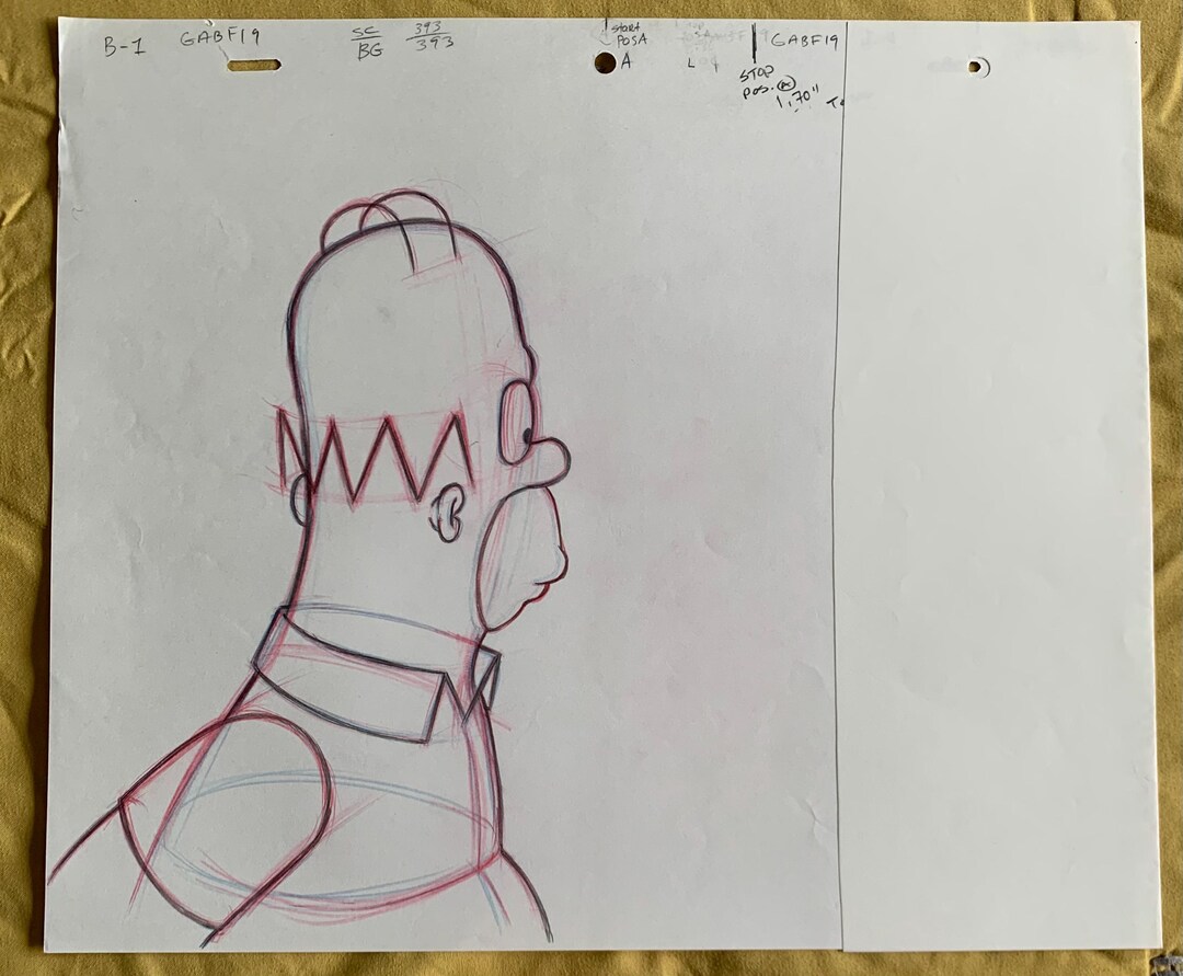 The Simpsons Original Vintage Production/animation Drawing - Homer! - Etsy