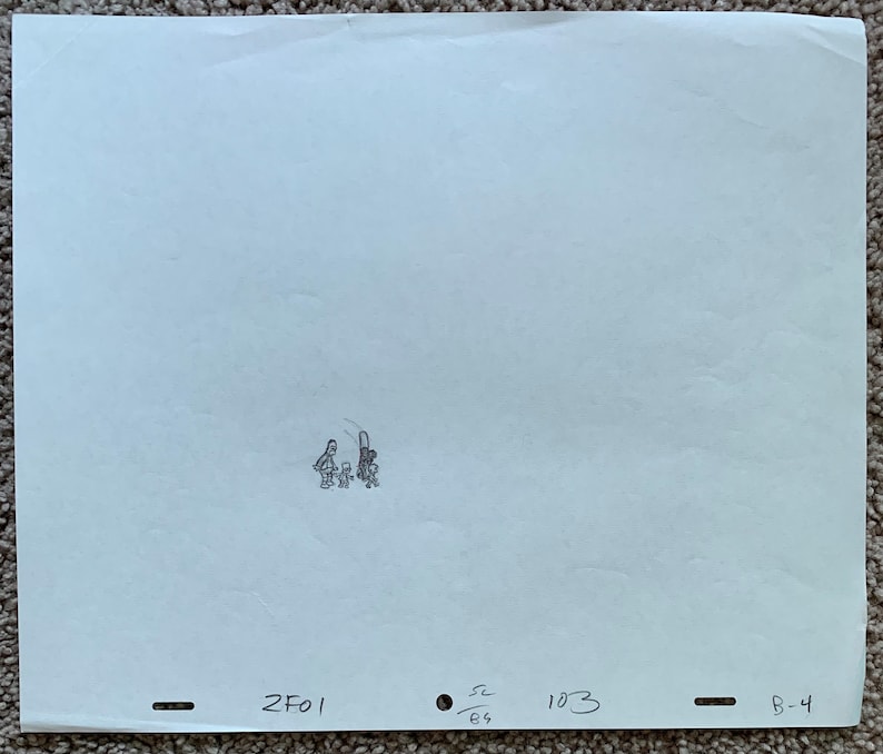 The Simpsons Original Vintage Production/animation Drawing - Tiny Homer ...