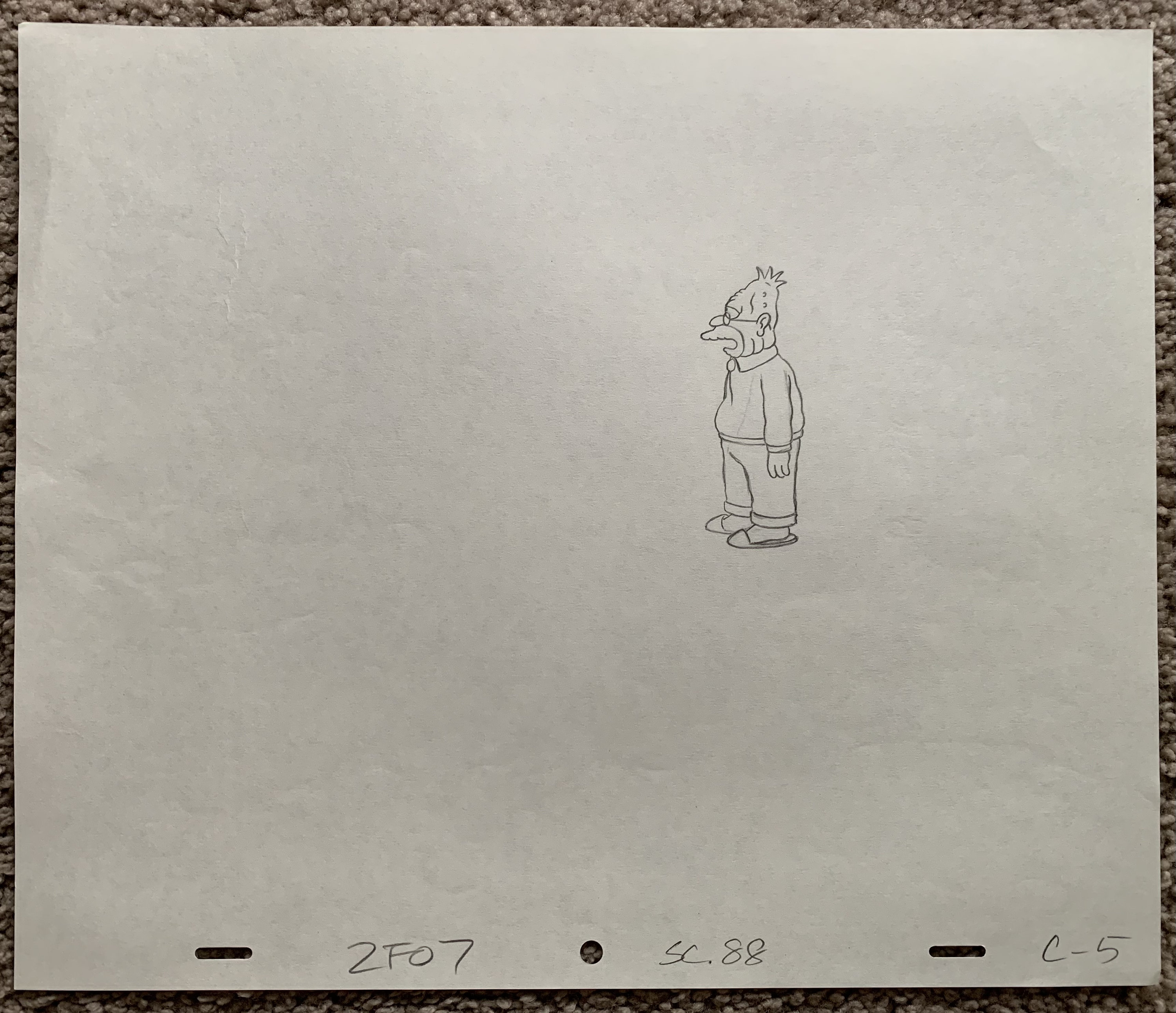 The Simpsons Original Vintage Production/animation Drawing - Grampa! - Etsy