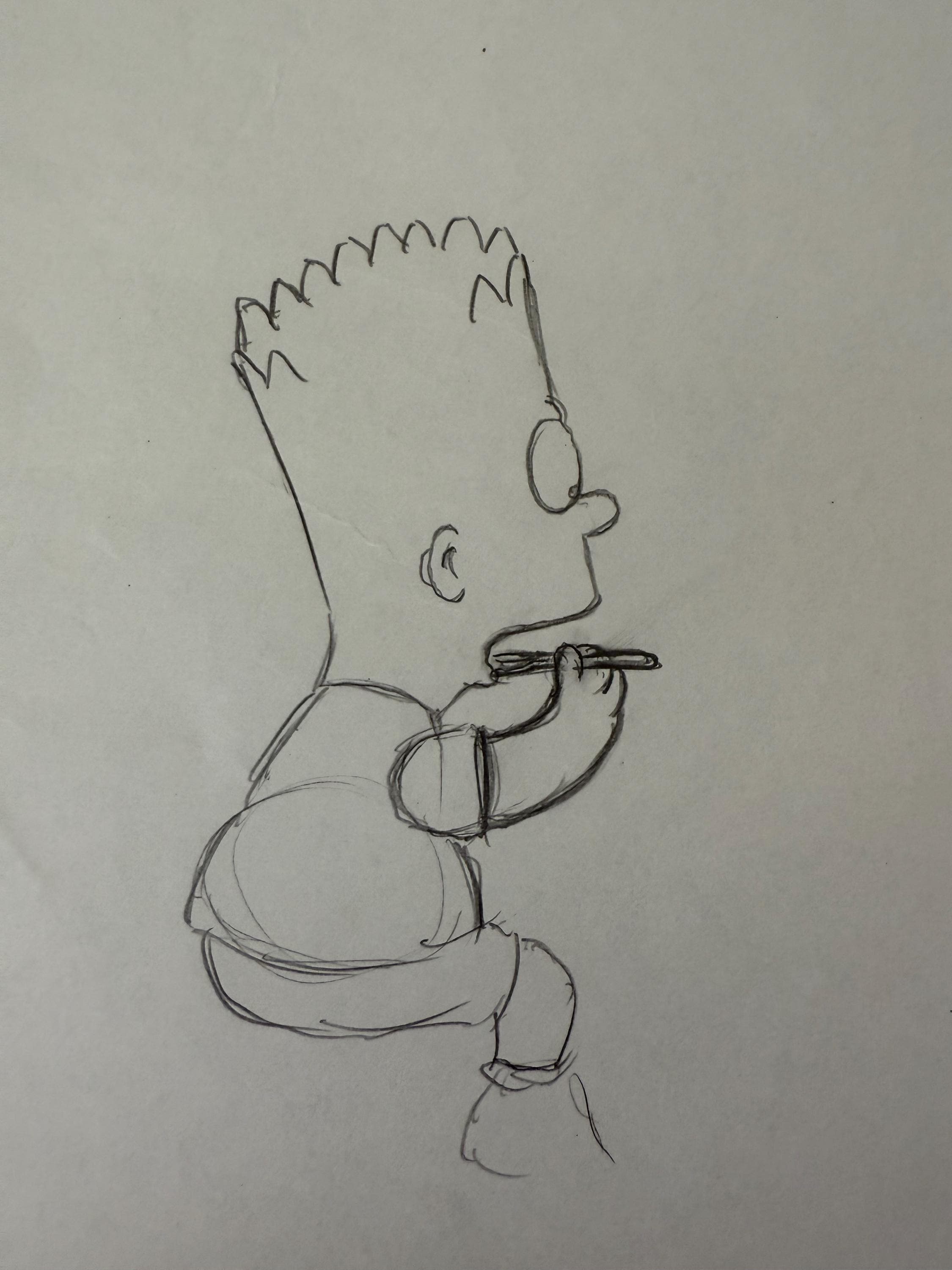 The Simpsons Original Vintage Production/animation Drawings - Bart ...