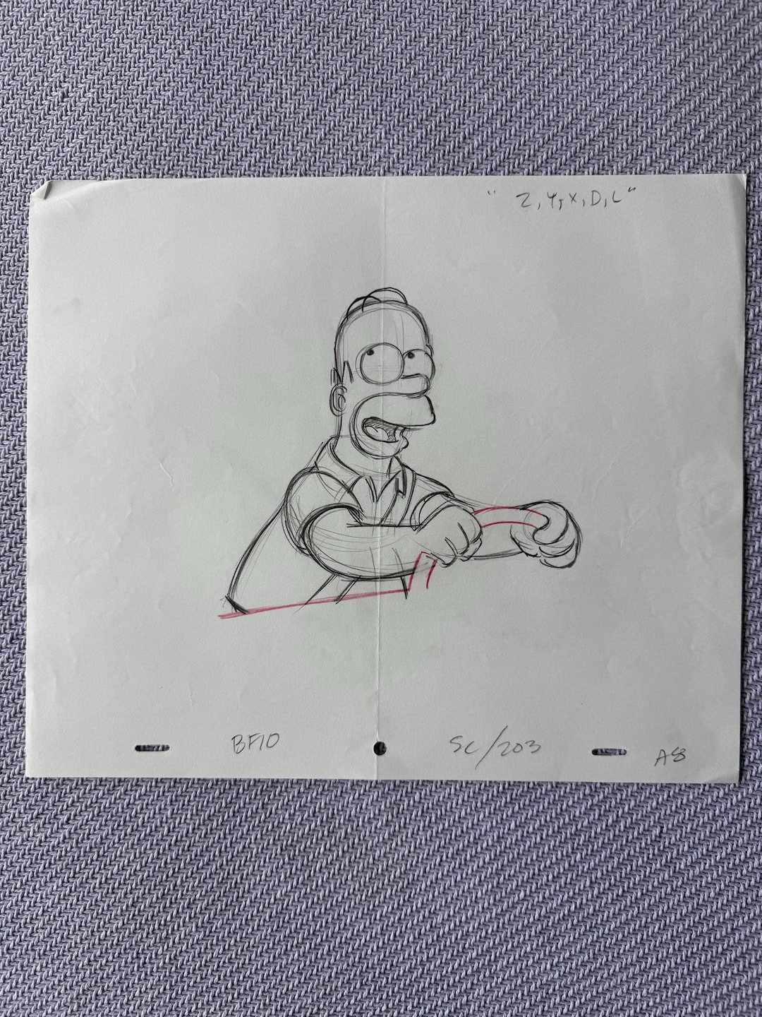 The Simpsons Original Vintage Production/animation Drawing - Homer ...