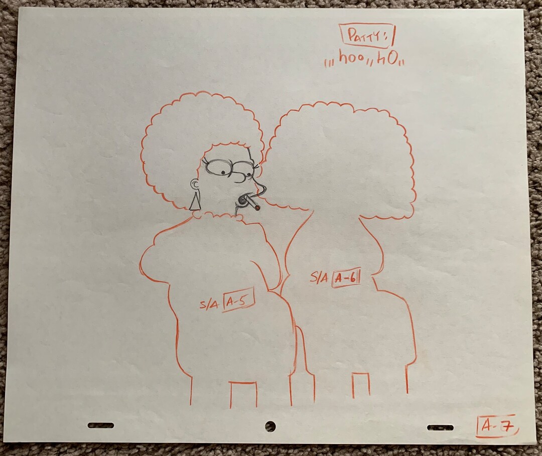 The Simpsons Original Vintage Production/animation Drawing! Patty and ...