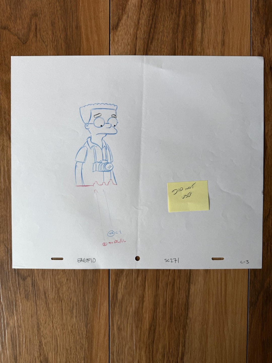 The Simpsons Original Vintage Production/animation Drawing - Waylon ...