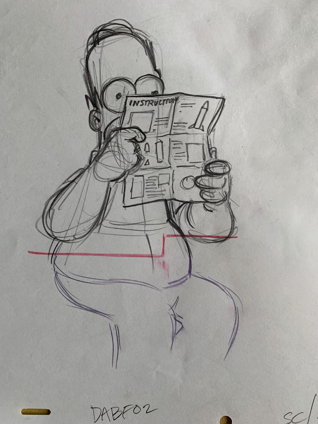 The Simpsons Original Vintage Production/animation Drawing - Homer! - Etsy