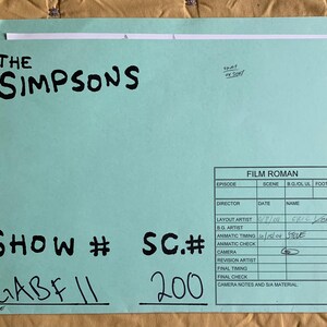 The Simpsons Vintage Production/animation Drawings in Original File ...