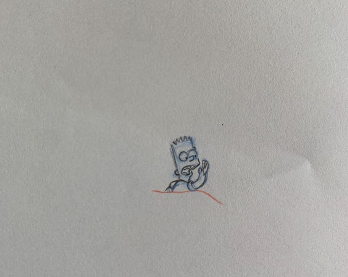 The Simpsons Original Vintage Production/animation Drawing - Tiny Bart ...