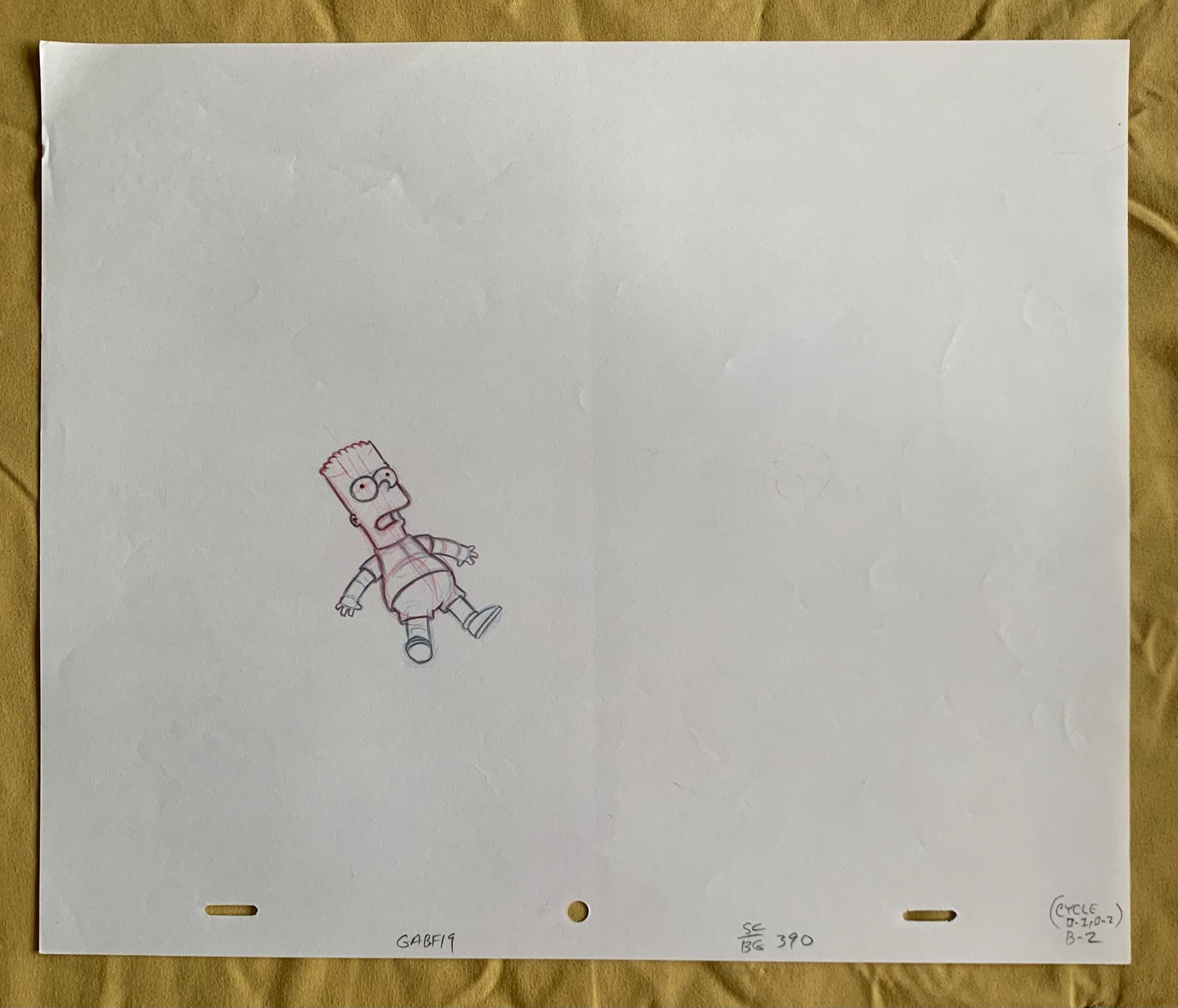 The Simpsons Original Vintage Production/animation Drawings - Bart ...