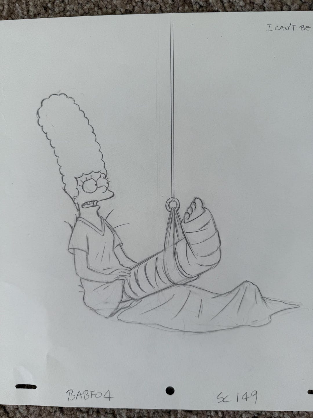 The Simpsons Original Vintage Production/animation Drawing -marge With ...