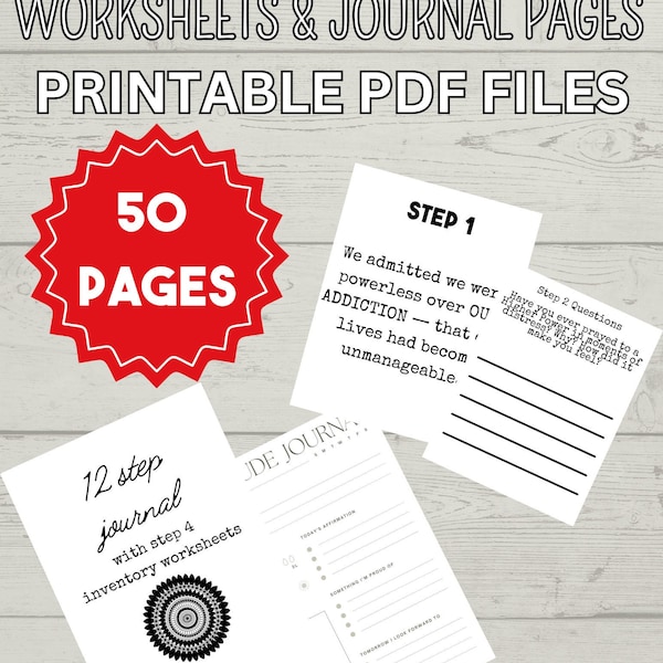 12 Step Recovery Worksheets - Etsy