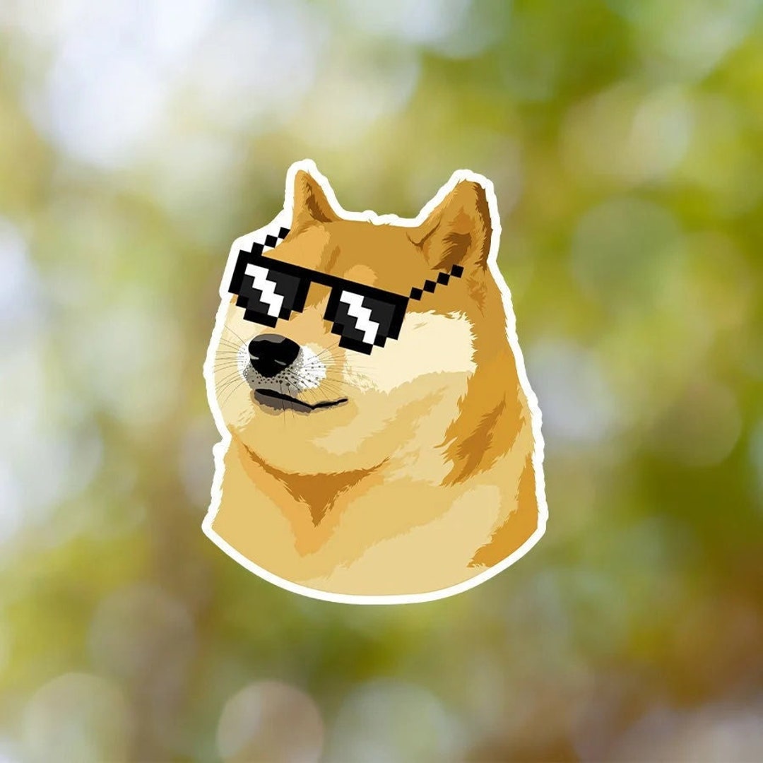 Cool Doge Meme Sticker, Funny Sticker Waterproof for Laptop, Car, Water ...