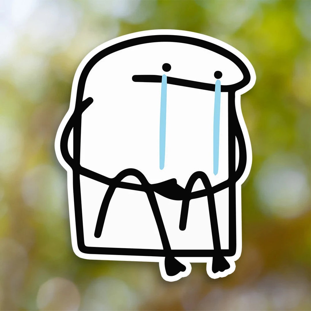 Flork Crying Meme Sticker, Funny Sticker Waterproof for Laptop, Car ...