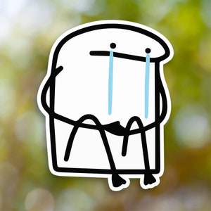 Flork Crying Meme Sticker, Funny Sticker Waterproof for Laptop, Car ...