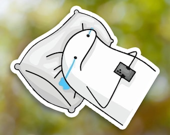 Flork Crying Meme Sticker, Funny Sticker Waterproof for Laptop, Car ...