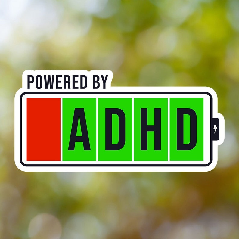 Powered by ADHD Meme Sticker, Funny Sticker Waterproof for Laptop, Car ...