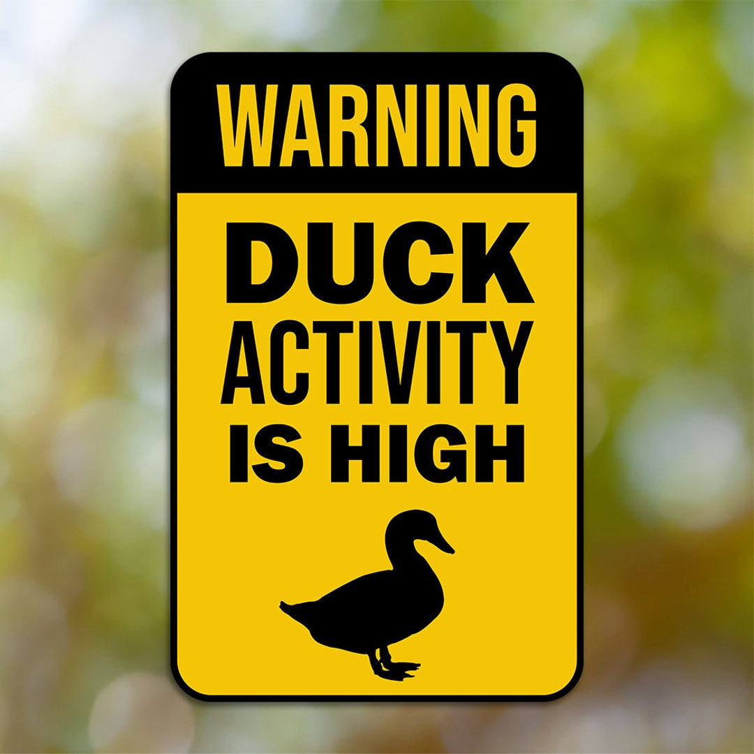 Warning Duck Activity Sticker, Warning Funny Sticker Waterproof for ...