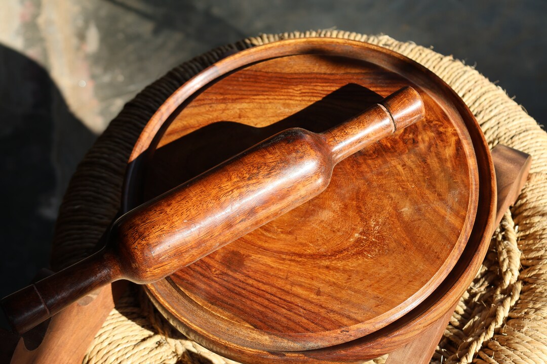 Traditional Chakla and Belan Combo for Roti Roller/rolling Pin Board ...