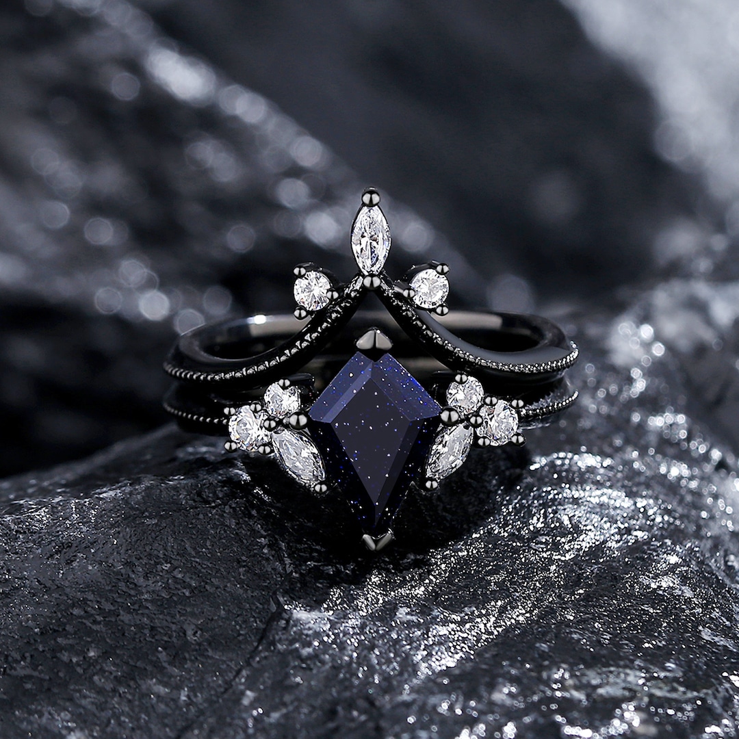 Glow Orion Nebula Engagement Ring Set – Wedding Set for Women - Etsy