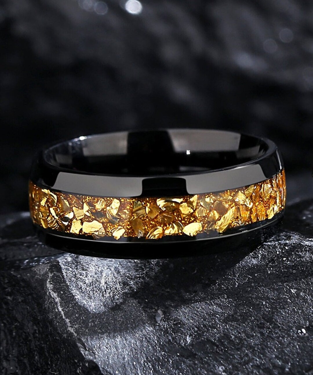 Golden Rutilated Quartz Ring for Men, Engagement Rings, Matching ...