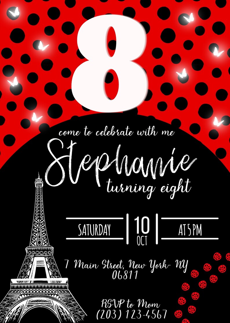 Editable Ladybug Birthday | Invitation Template | Kids Birthday ...