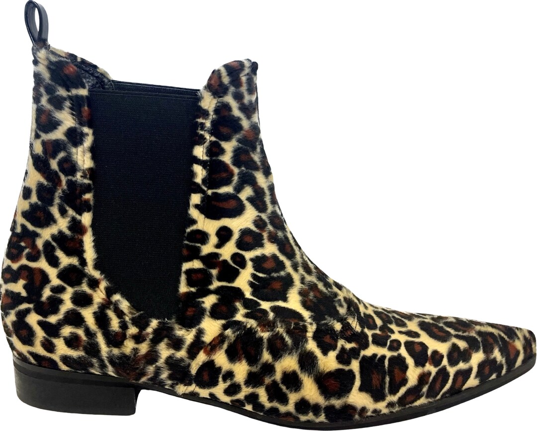 Charlie - Chelsea Winklepicker Boot in Ocelot Animal Print - Etsy