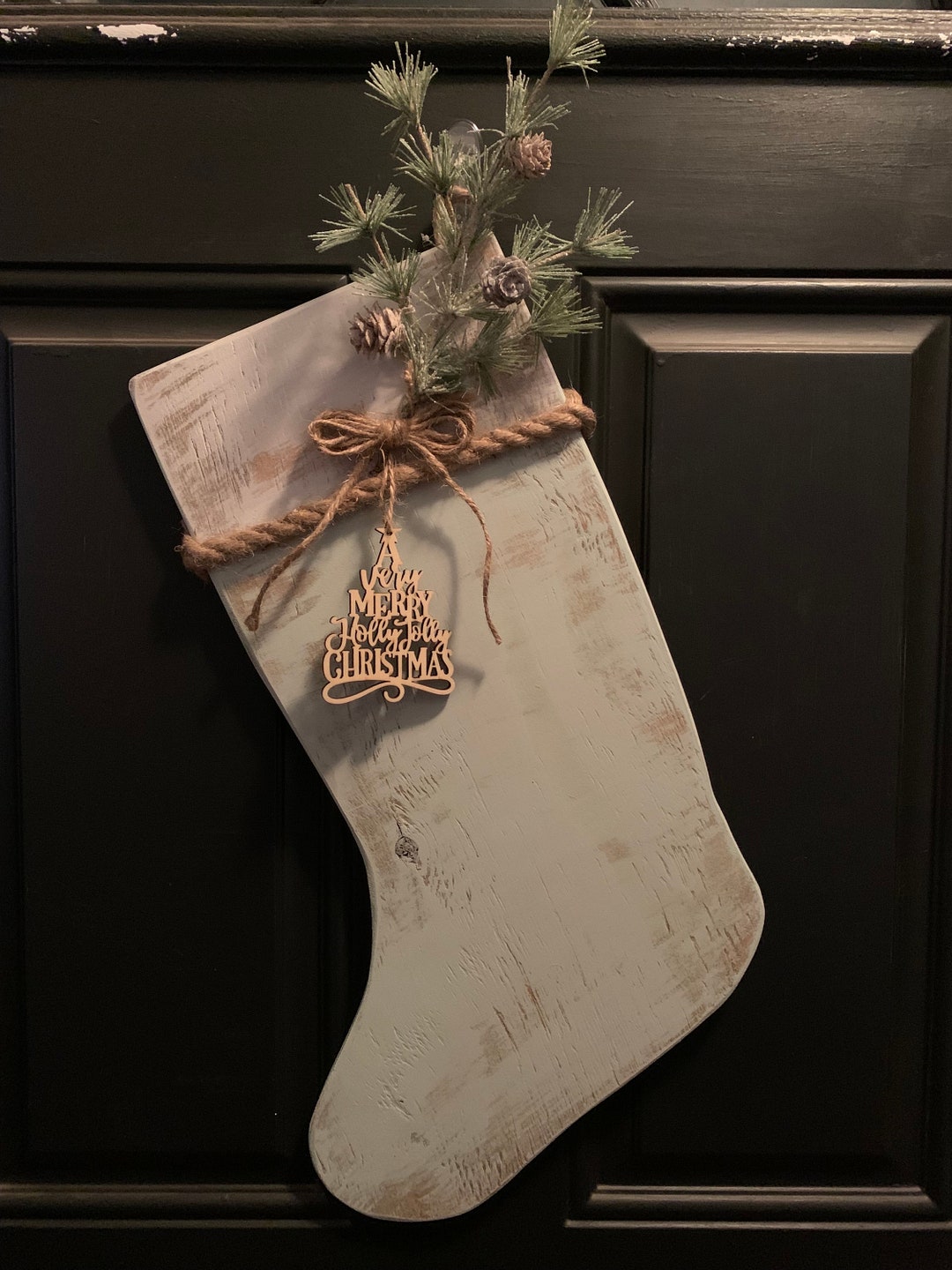 Rustic Stocking Door Hanger - Etsy