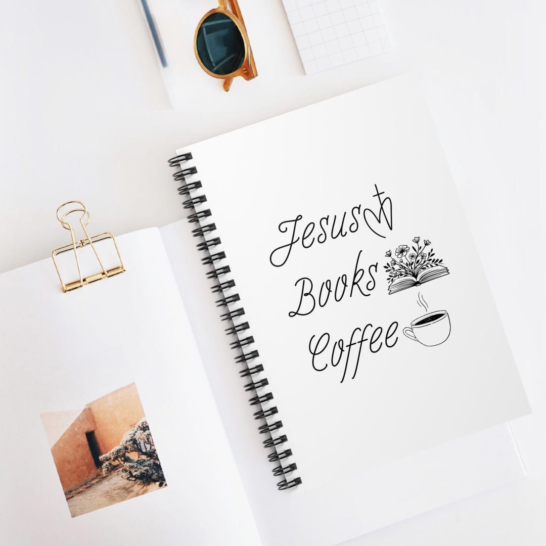 Jesus Books Coffee Sermon Notes Spiral Notebook, Minimalist Church ...