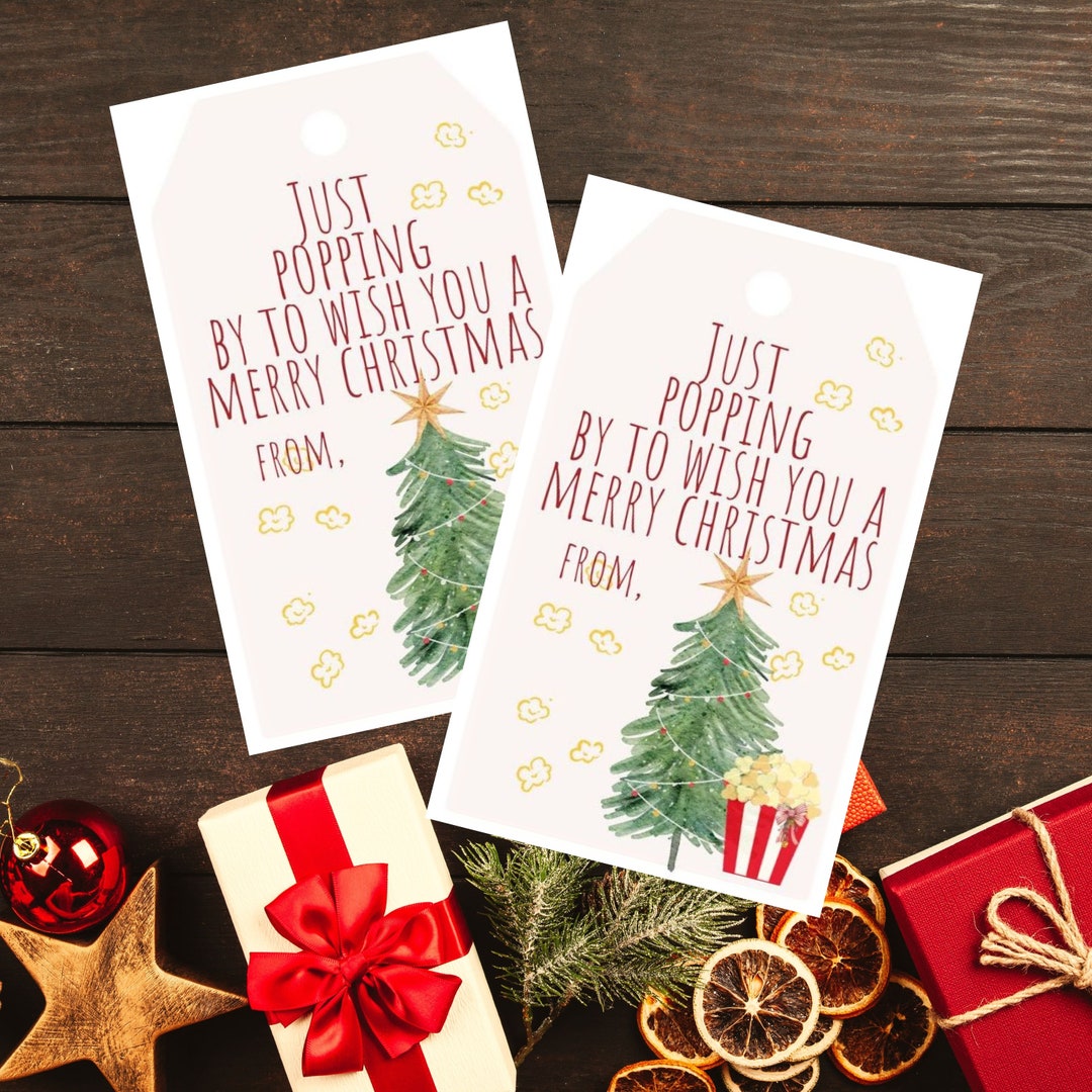 Instant Download | Christmas Tag | Popping by to Wish You a Merry ...