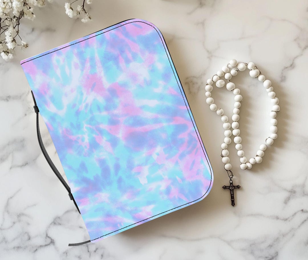Pastel Tie-dye Bible Cover for Girls, Zippered Bible Case, Cute ...