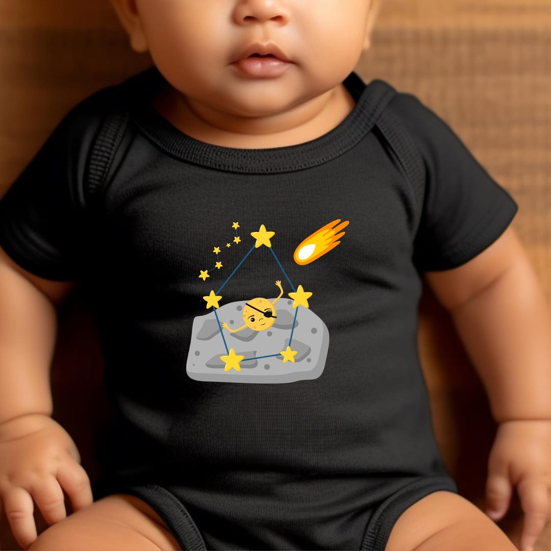 Astronomy Inspired Moon and Asteroid Baby Bodysuit - Kids Space Tee ...