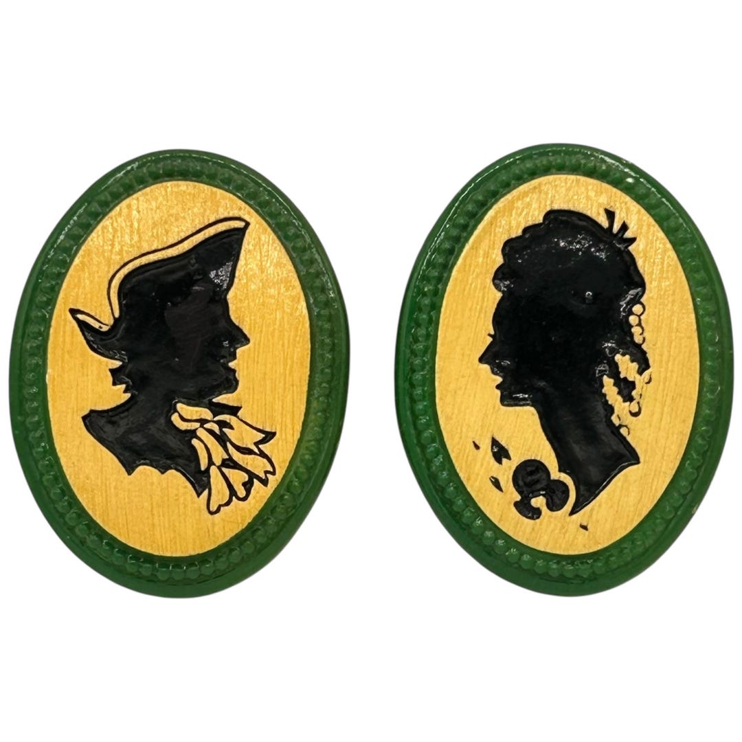 Vintage Miller Studio Colonial Man & Woman Cameo Silhouette Wall Art ...