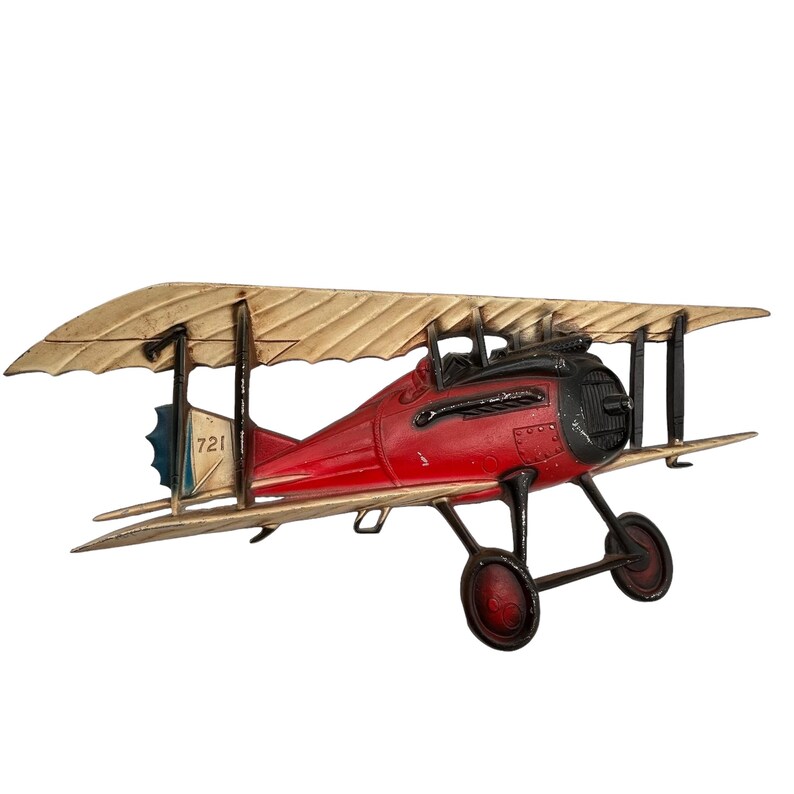 Vintage Cast Metal WW1 Aircraft Airplane Biplane Wall Art 20x8.5 by ...