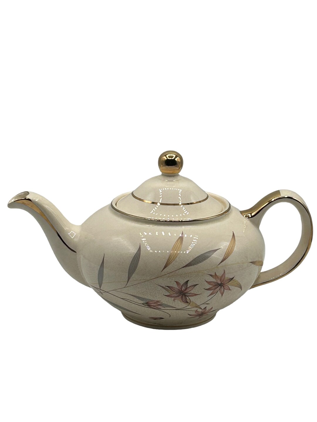 Vintage Windsor Floral Leaves Gold Gilded China Tea Pot England - Etsy
