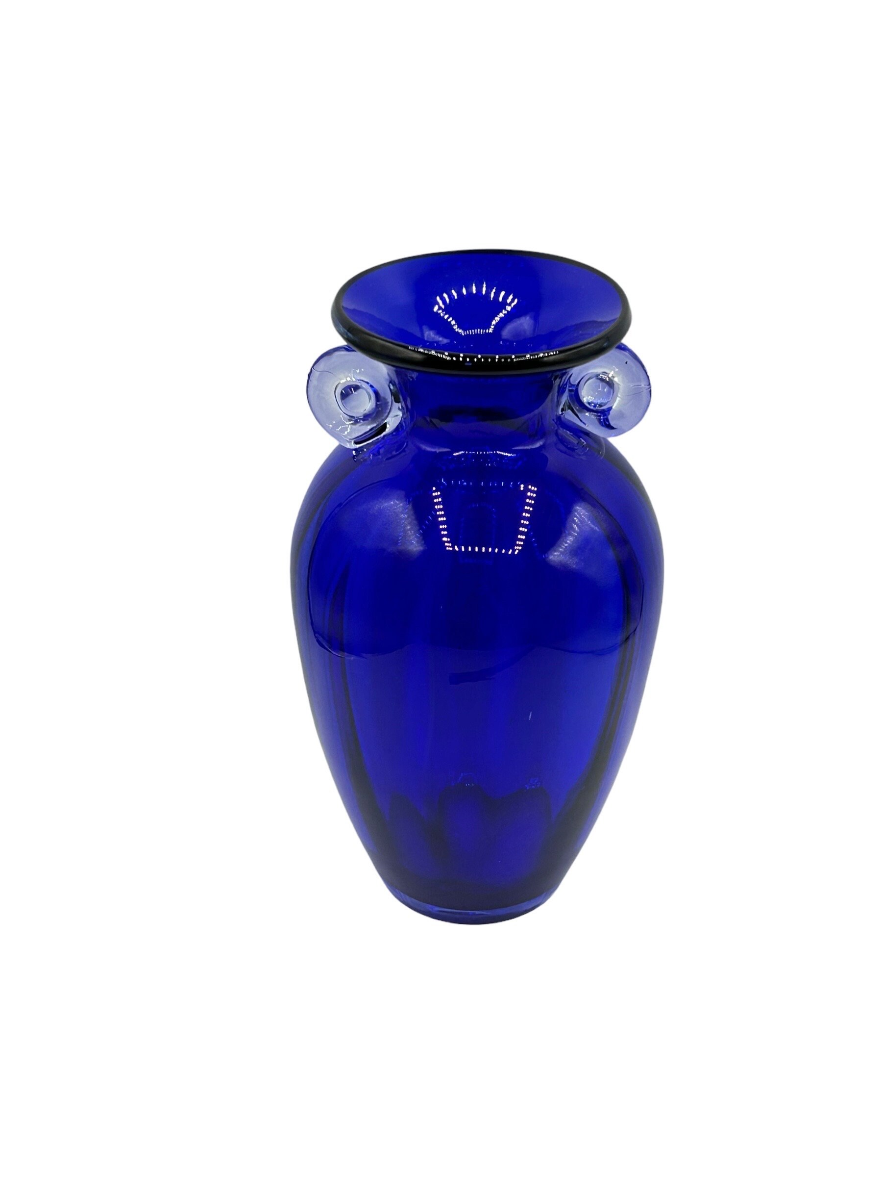 Beautiful Blenko Style Cobalt Blue Vase Vintage Hand Blown Glass ...