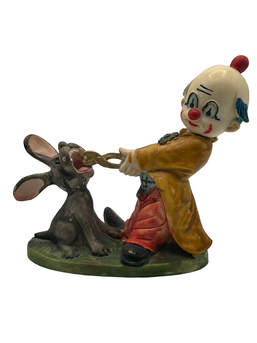 Vintage Italy Clown With Rabbit Figurine Deposed Plastic Fontanini Hand ...