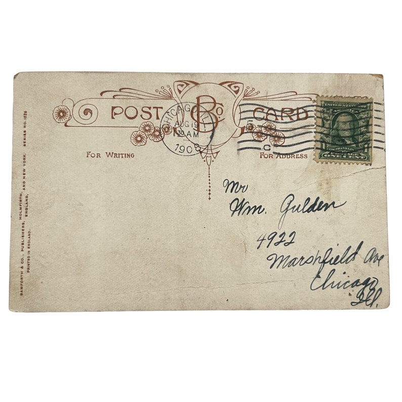 Antique Risqué Humor Postcards W 1902 Ben Franklin Stamps Postmarked ...