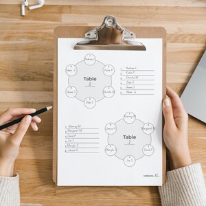 Event Seating Chart Planning Sheets - Round Tables - Printable and ...