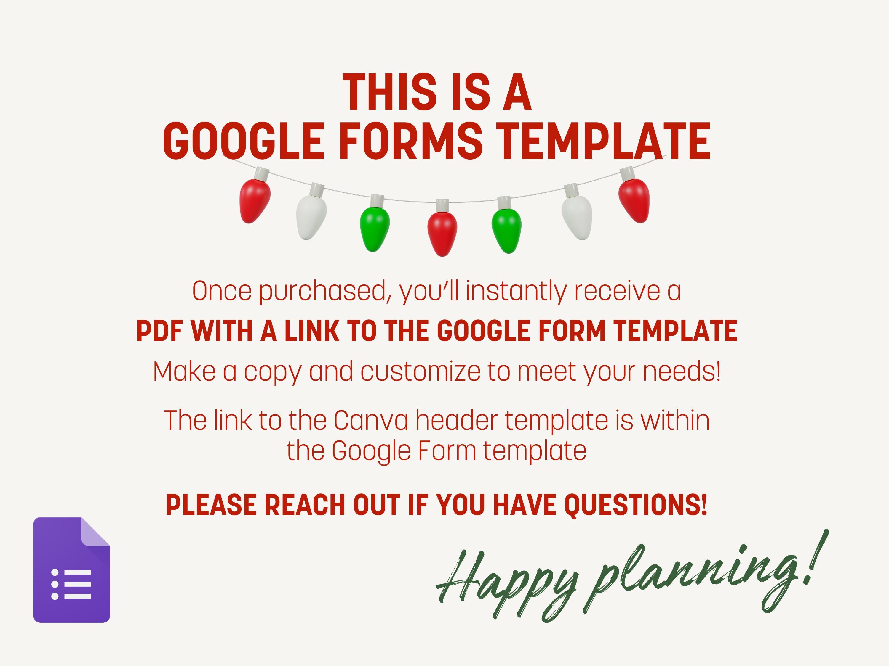Editable Secret Santa Questionnaire, White Elephant Gift Exchange, Gift ...