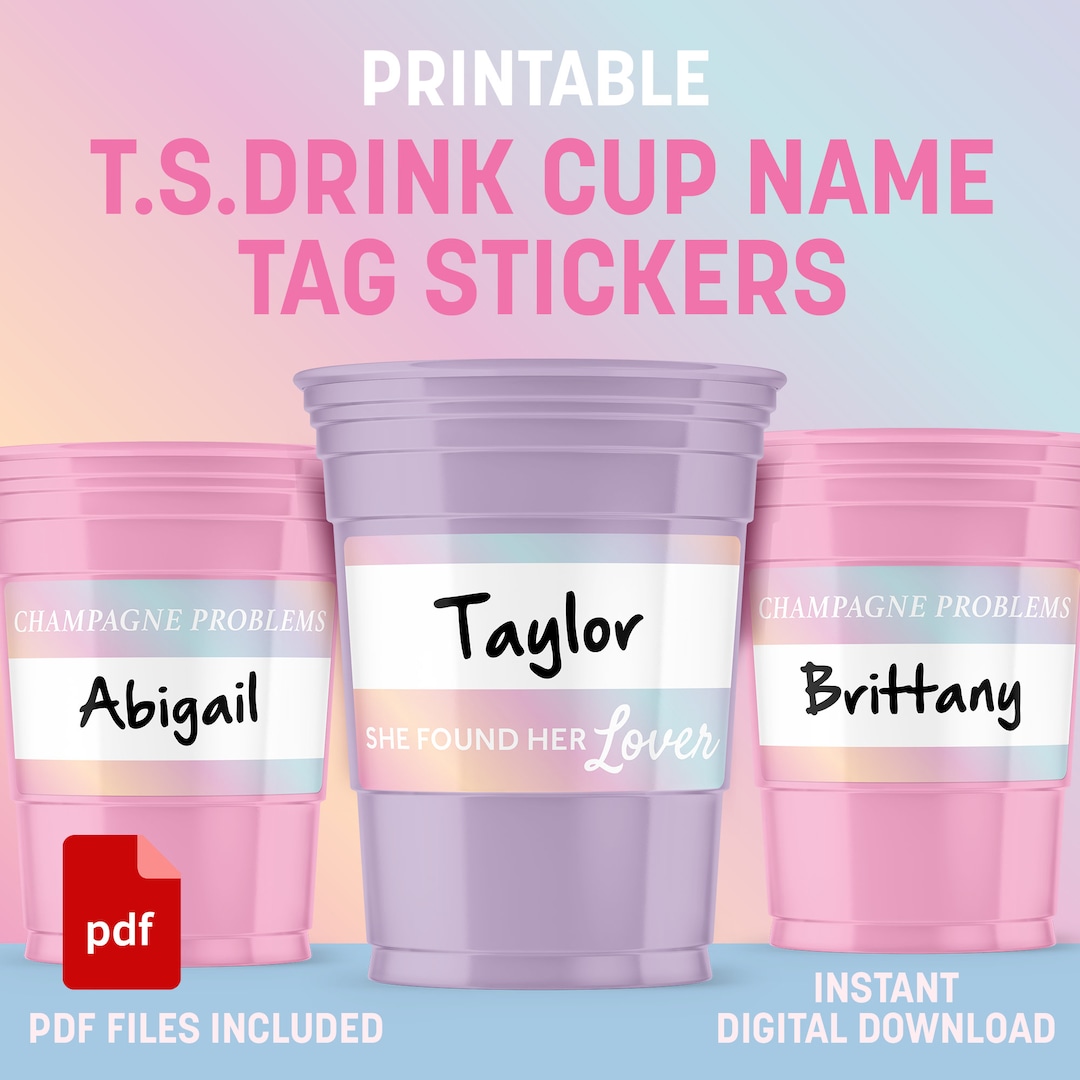 Taylor Swift Lover Themed Sticker Drink Labels DIY Customizable ...