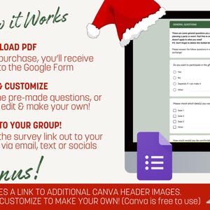 Editable Secret Santa Questionnaire, White Elephant Gift Exchange, Gift ...