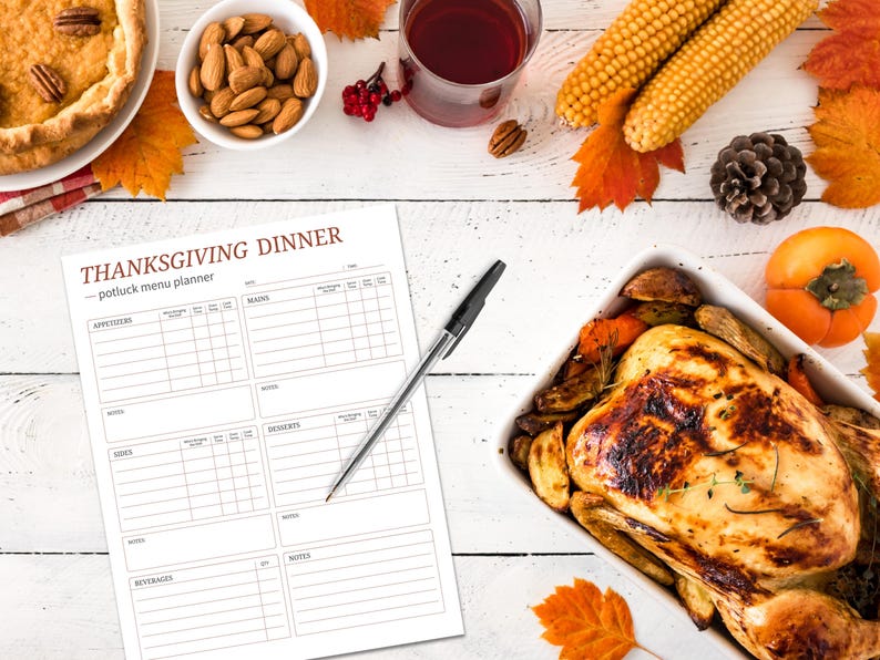 Thanksgiving Dinner Planning, Thanksgiving Printable Checklist, Holiday ...