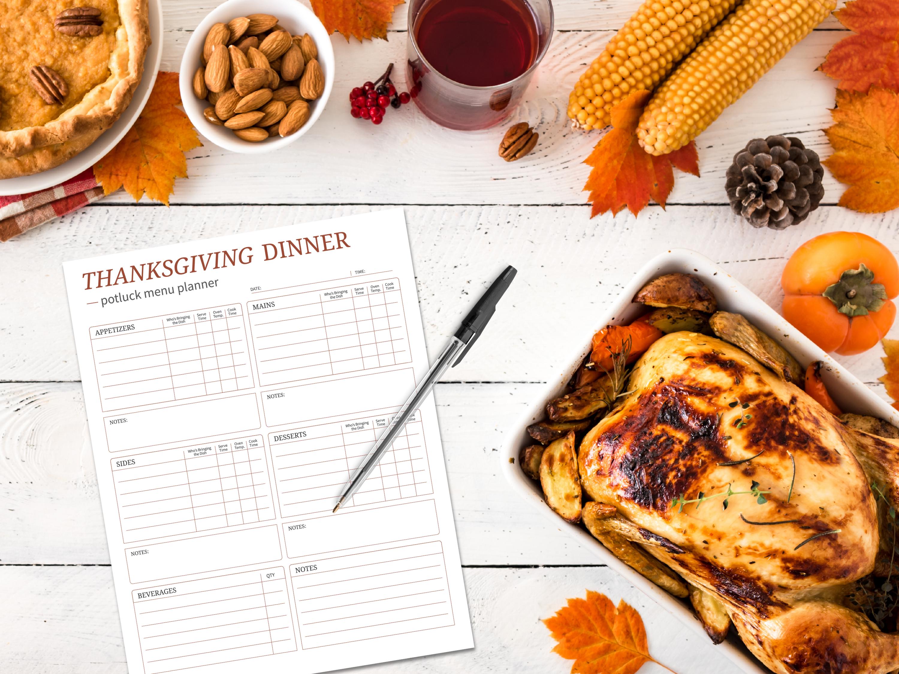 Thanksgiving Dinner Planning, Thanksgiving Printable Checklist, Holiday ...