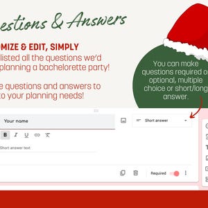 Editable Secret Santa Questionnaire, White Elephant Gift Exchange, Gift ...