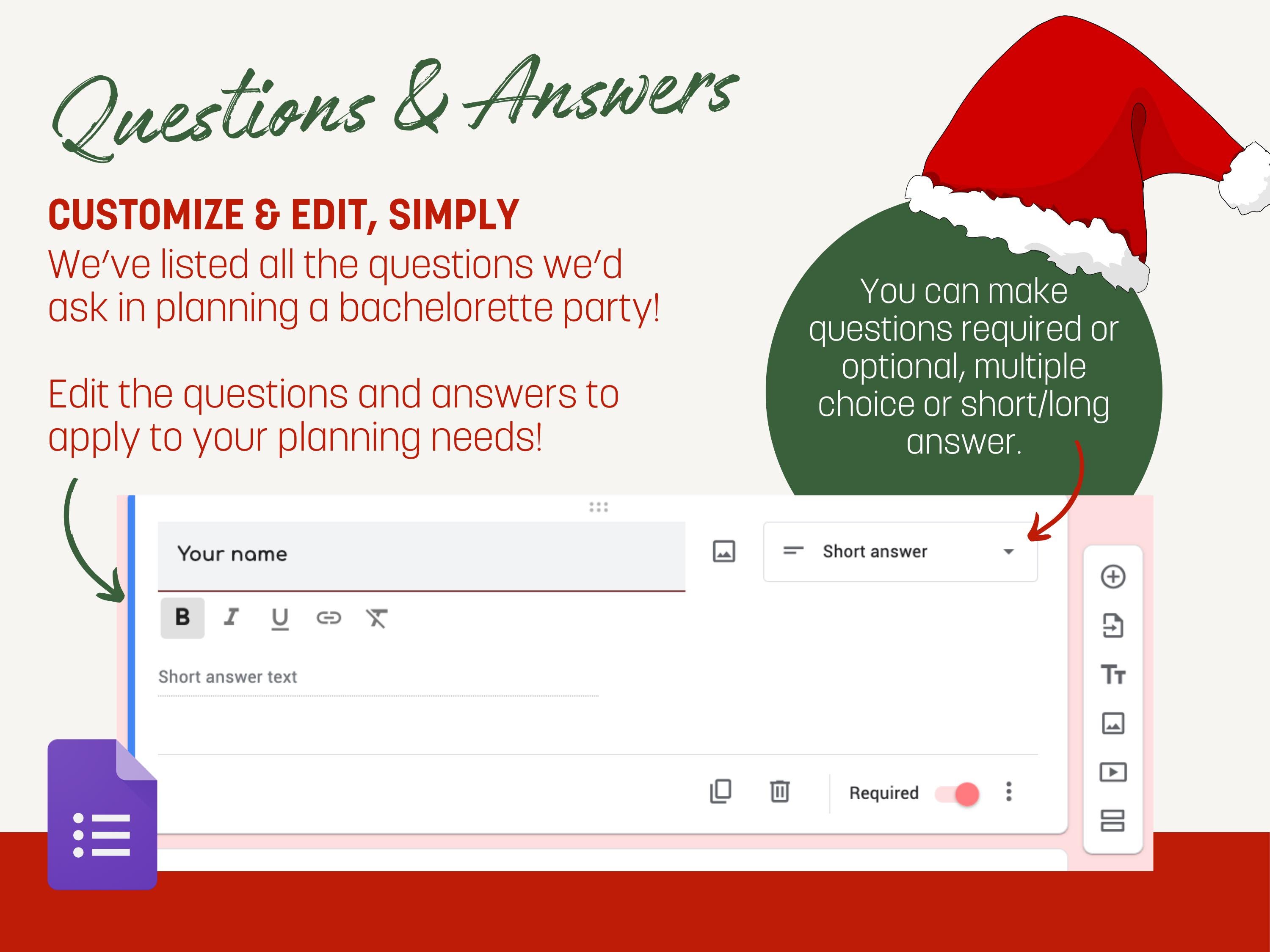 Editable Secret Santa Questionnaire, White Elephant Gift Exchange, Gift ...