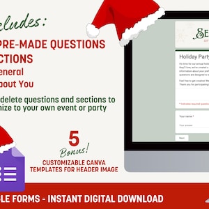 Editable Secret Santa Questionnaire, White Elephant Gift Exchange, Gift ...