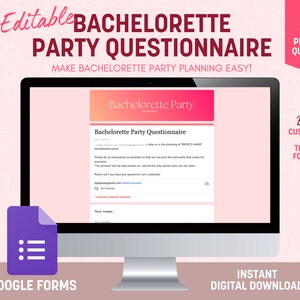 Bachelorette Party Planning Kit: Google Sheets & Forms (digital ...