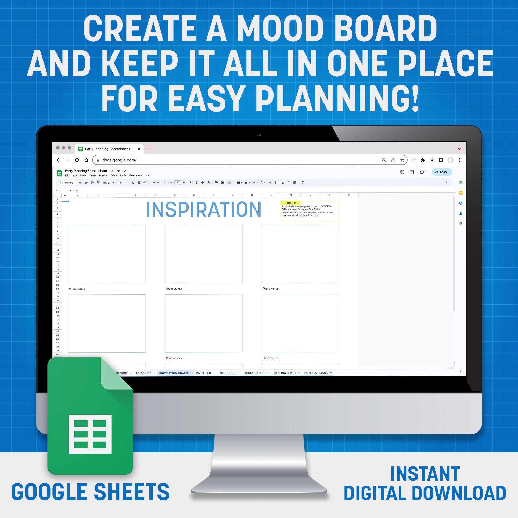 Easy Party Planning Template for Google Sheets. Event Planning ...