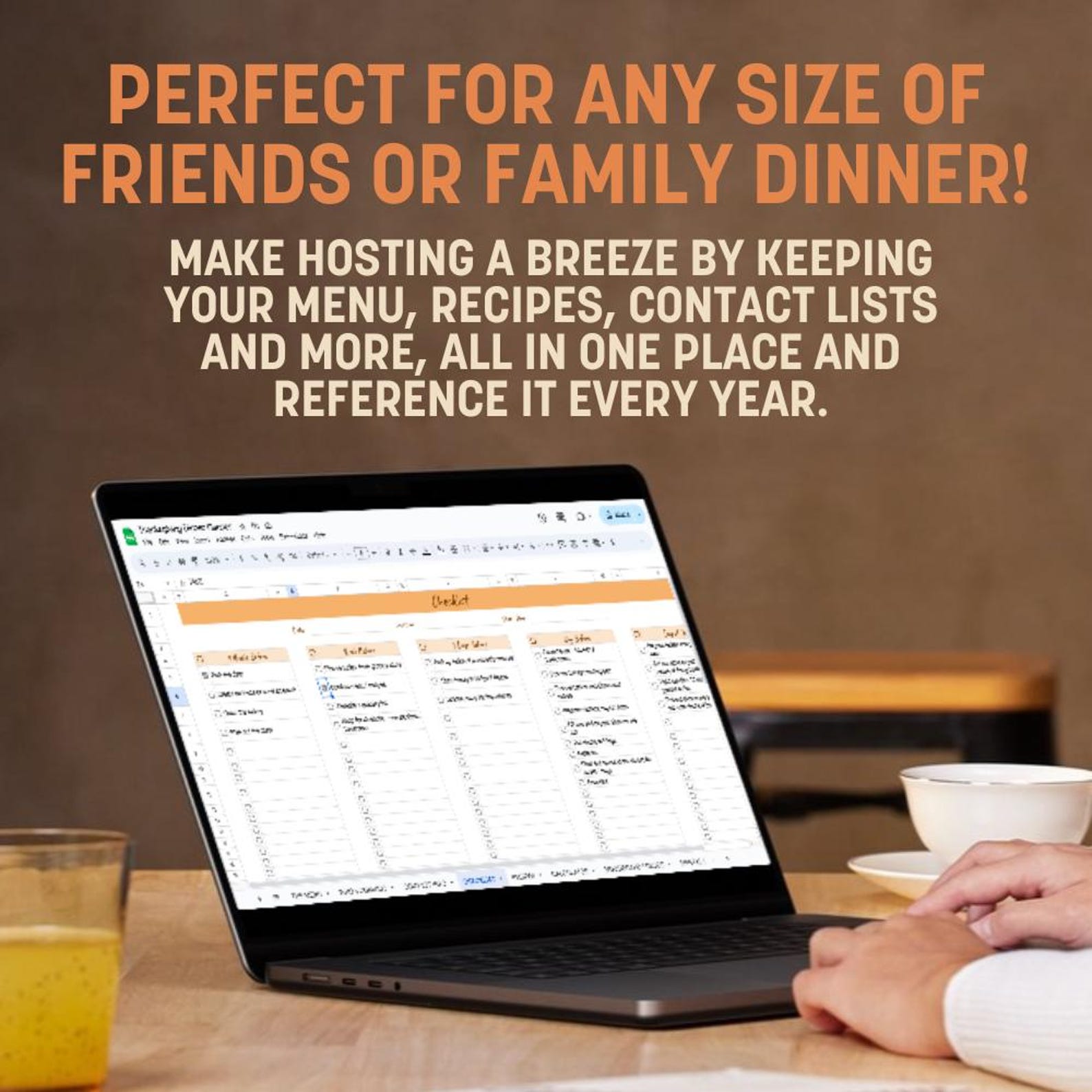 Thanksgiving Dinner Planner: Google Sheets Menu Template (digital ...