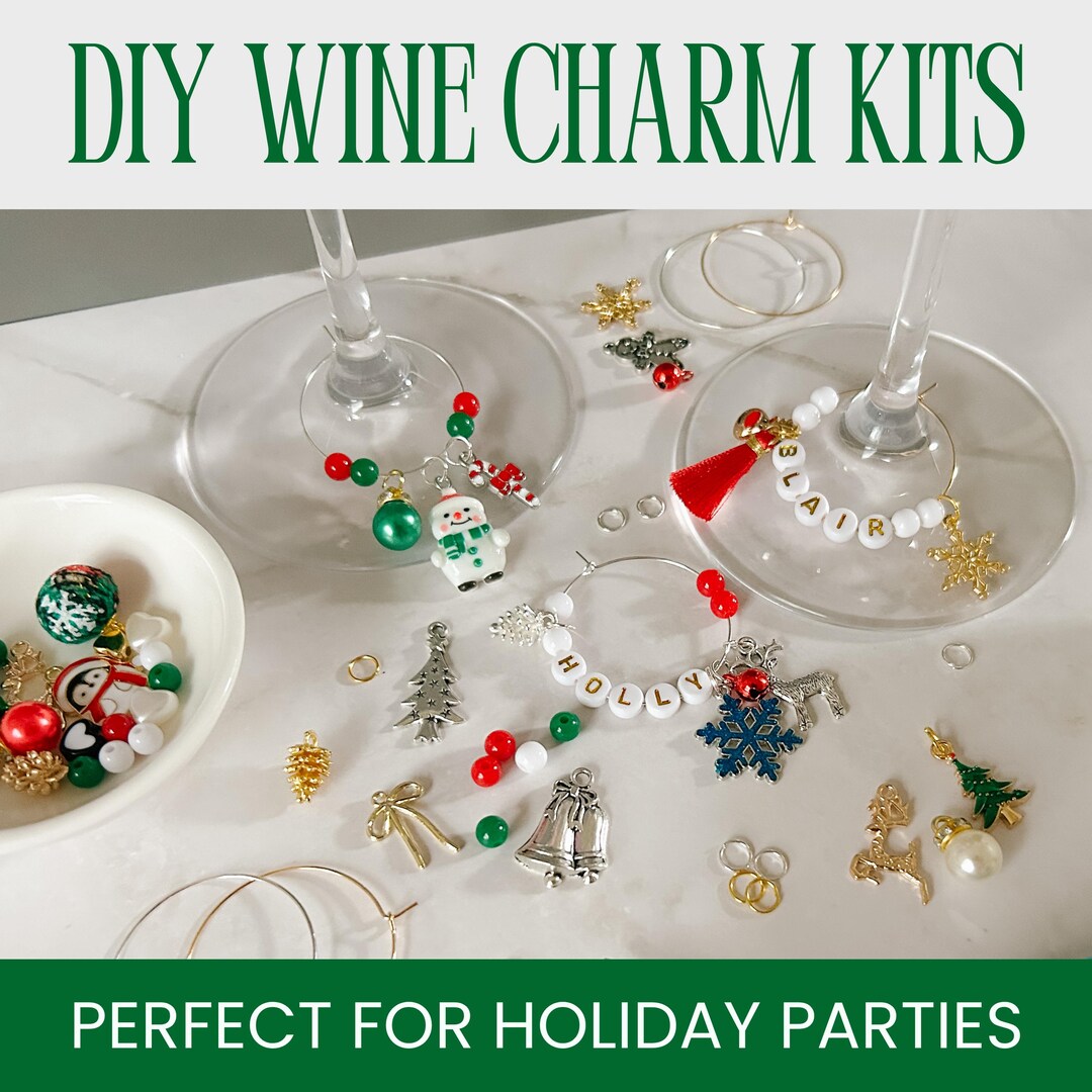 Build Your Own Custom Wine Charm Kit, Customizable Wine Glass Charms ...