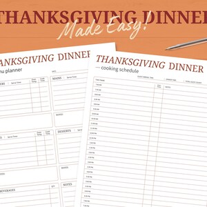 Thanksgiving Dinner Planning, Thanksgiving Printable Checklist, Holiday ...